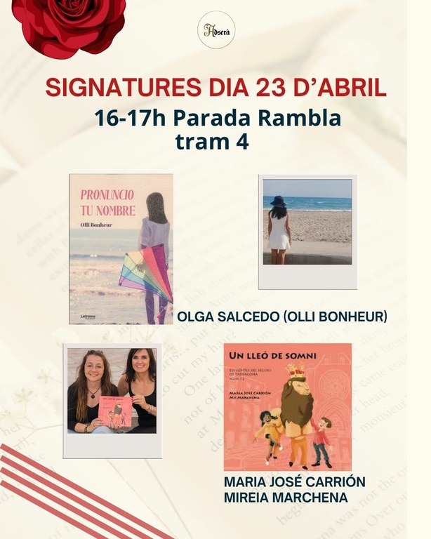 Signatura de les autores locals Olga Salcedo, i Maria José Carrión i ...