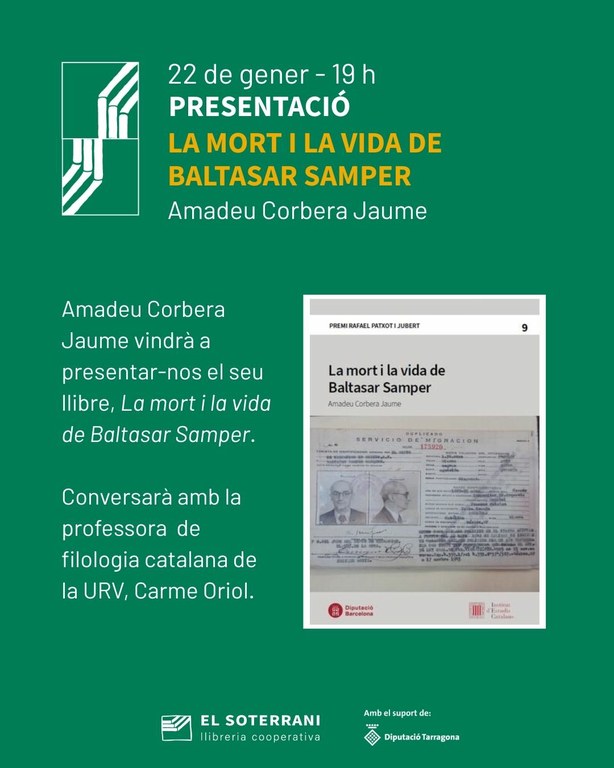 Presentació del llibre La Mort i la Vida de Baltasar Samper